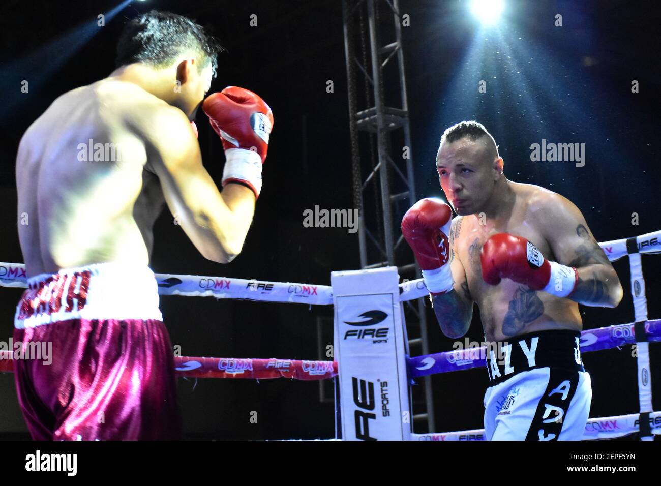 Dante ‘Crazy’ Jardon and Chester Parada seen fighting during a boxing ...