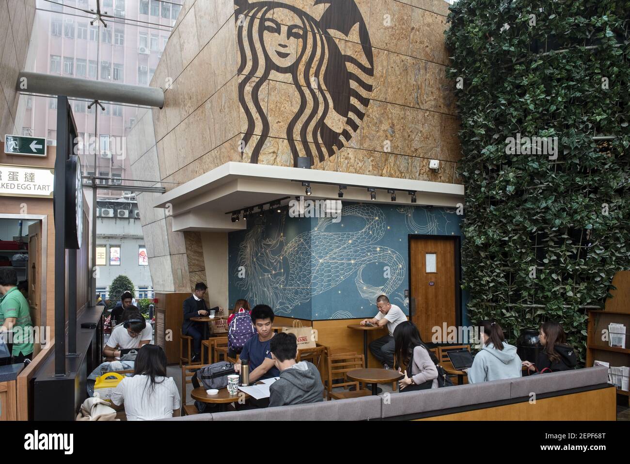 American multinational chain Starbucks Coffee store seen in Hong Kong ...