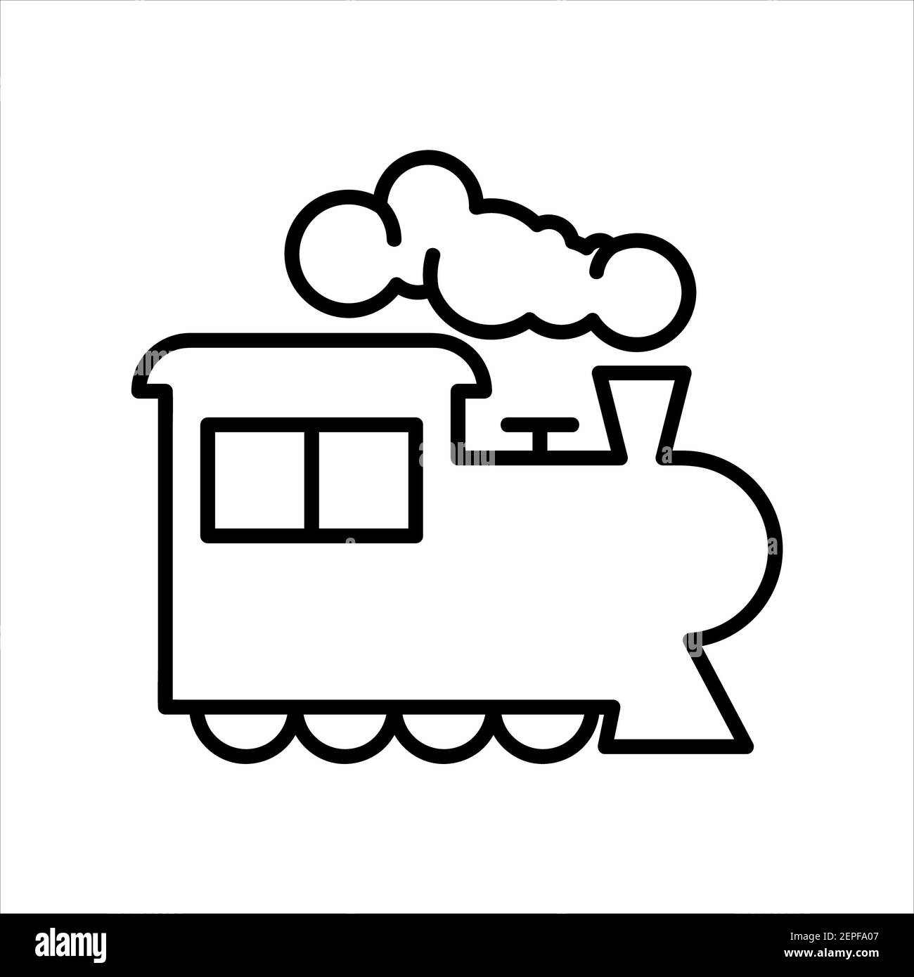 Retro train flat icon. Pictogram for web. Line stroke. Isolated on ...