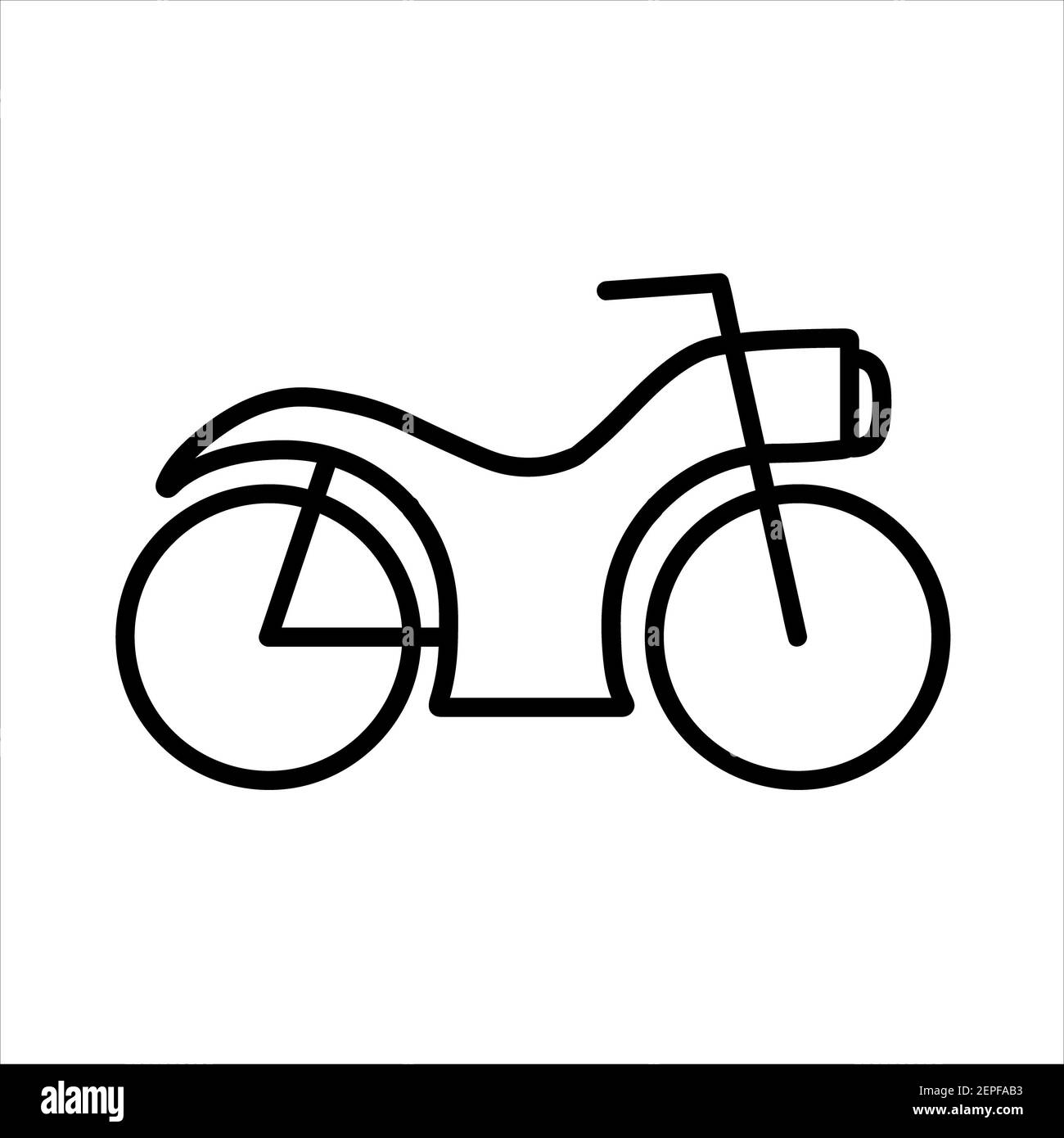 Motocycle flat icon. Pictogram for web. Line stroke. Isolated on white ...
