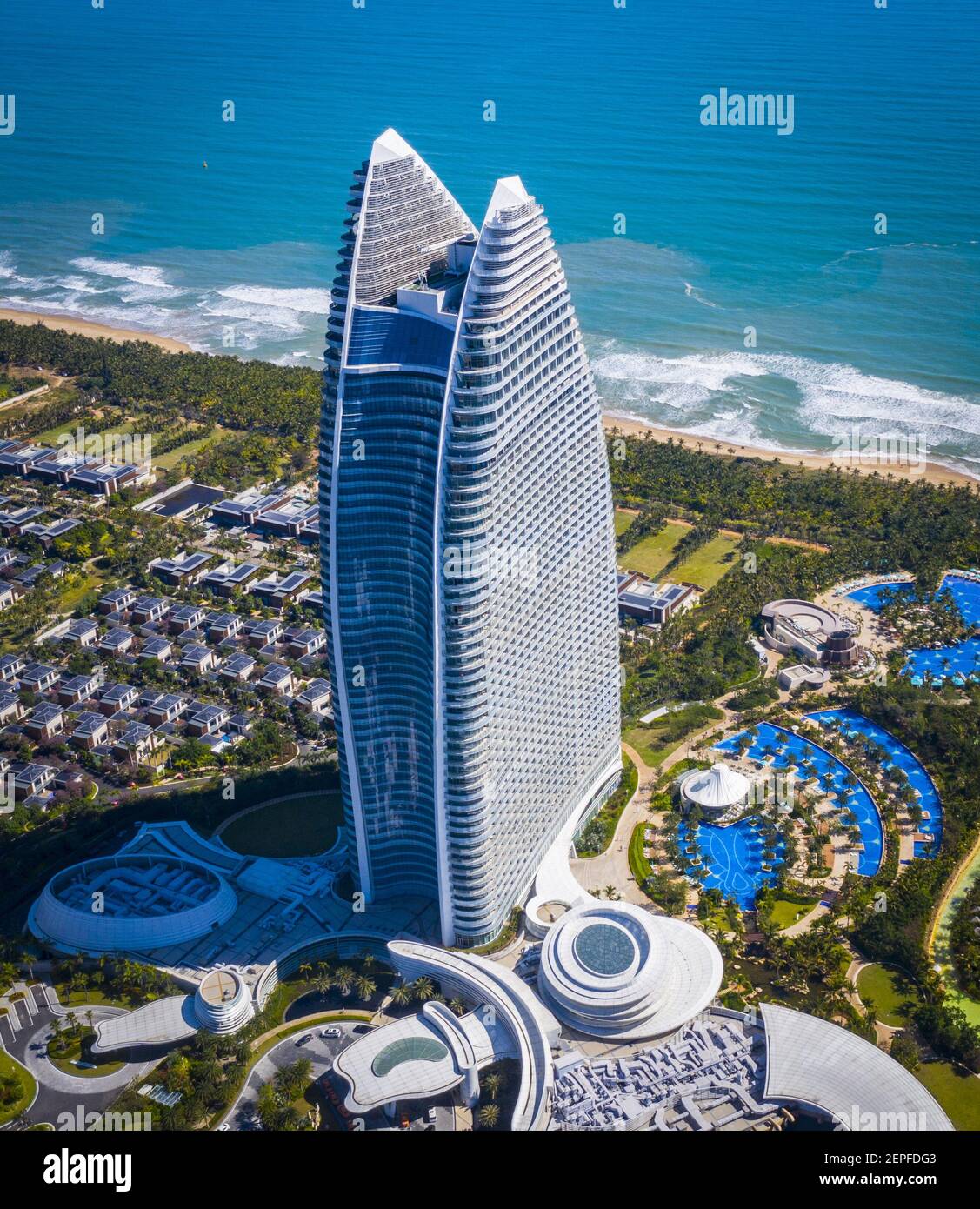 View of Hotel Atlantis Sanya at Haitang Bay in Sanya City, south China ...