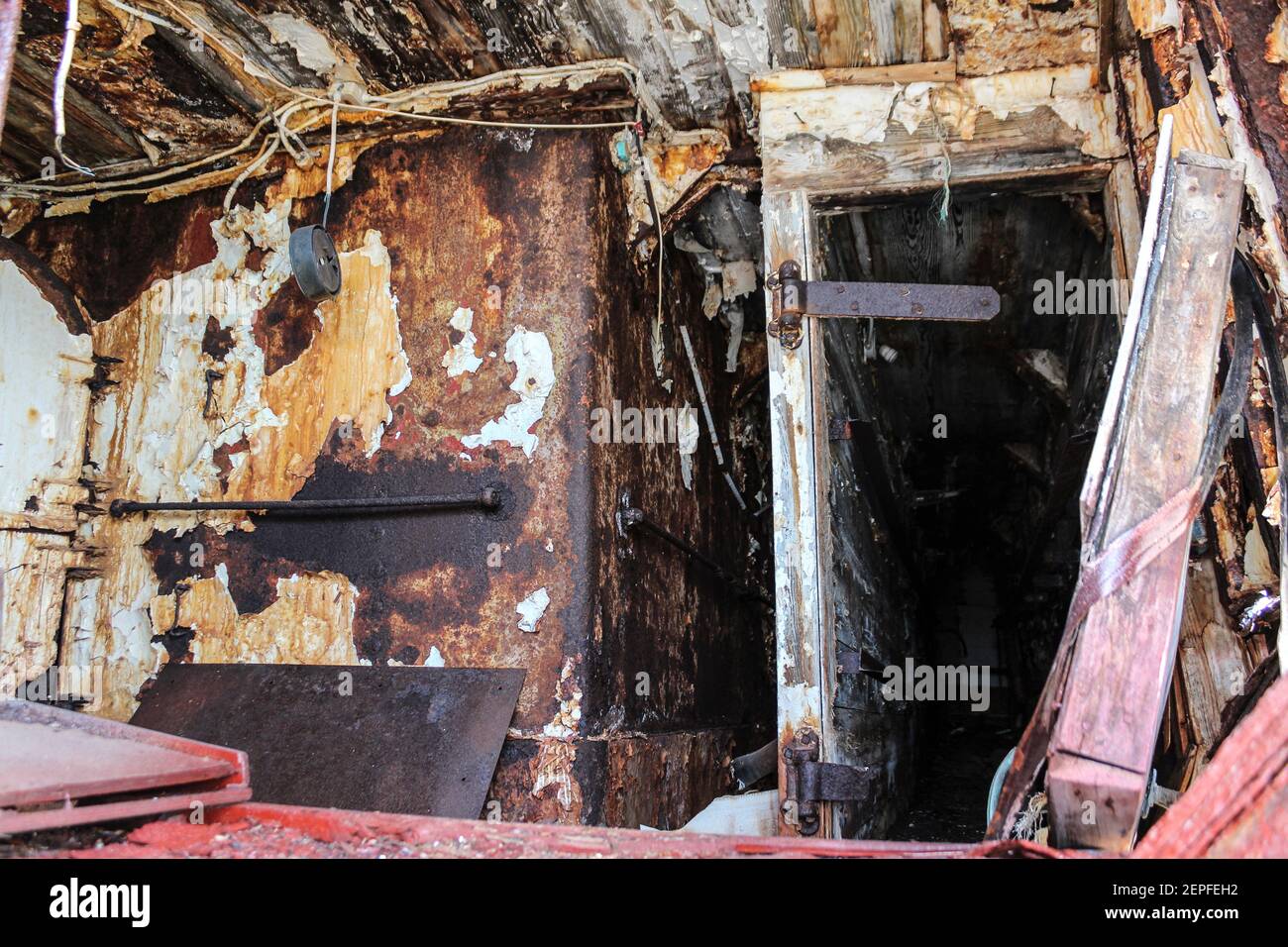 Old stranded ship stranded in Patreksfjordur, Westfjords of Iceland ...