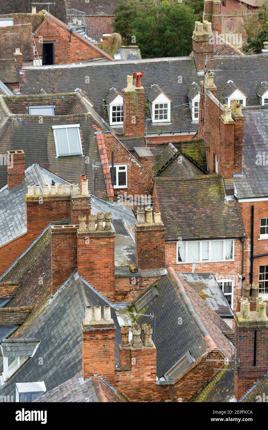 Terraced houses roof tops hi-res stock photography and images - Alamy