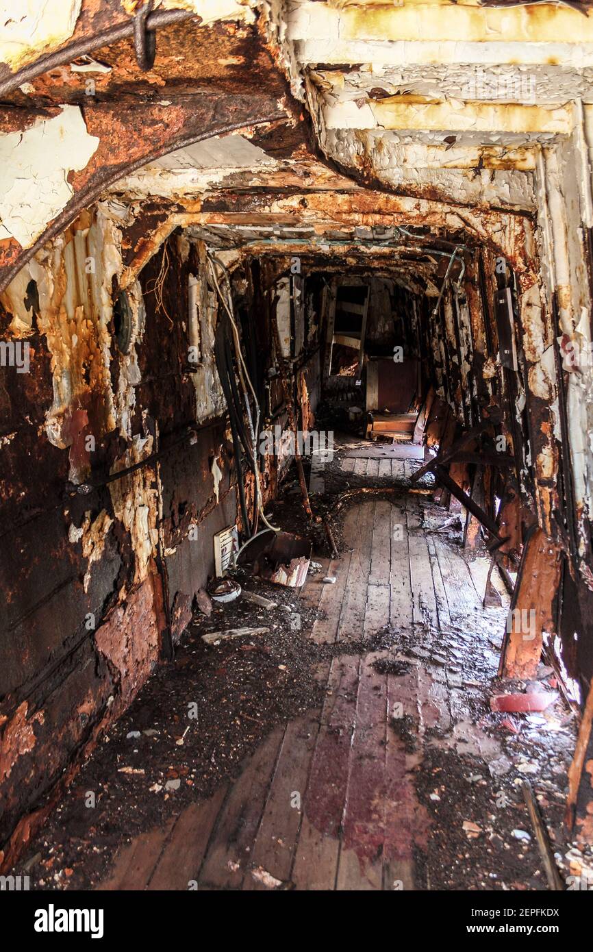 Old stranded ship stranded in Patreksfjordur, Westfjords of Iceland ...