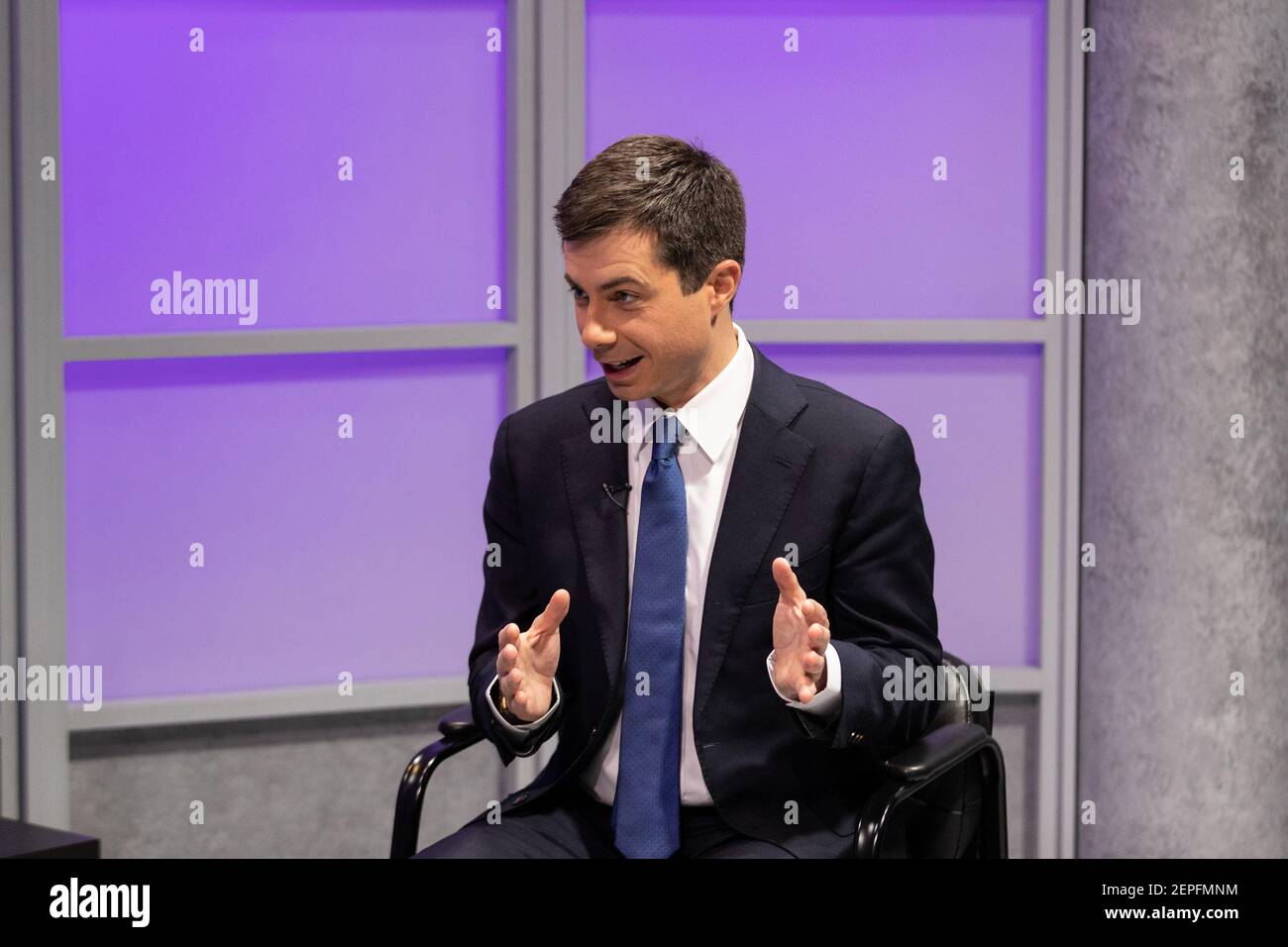 U.S. presidential candidate Pete Buttigieg is interviewed by Dr ...