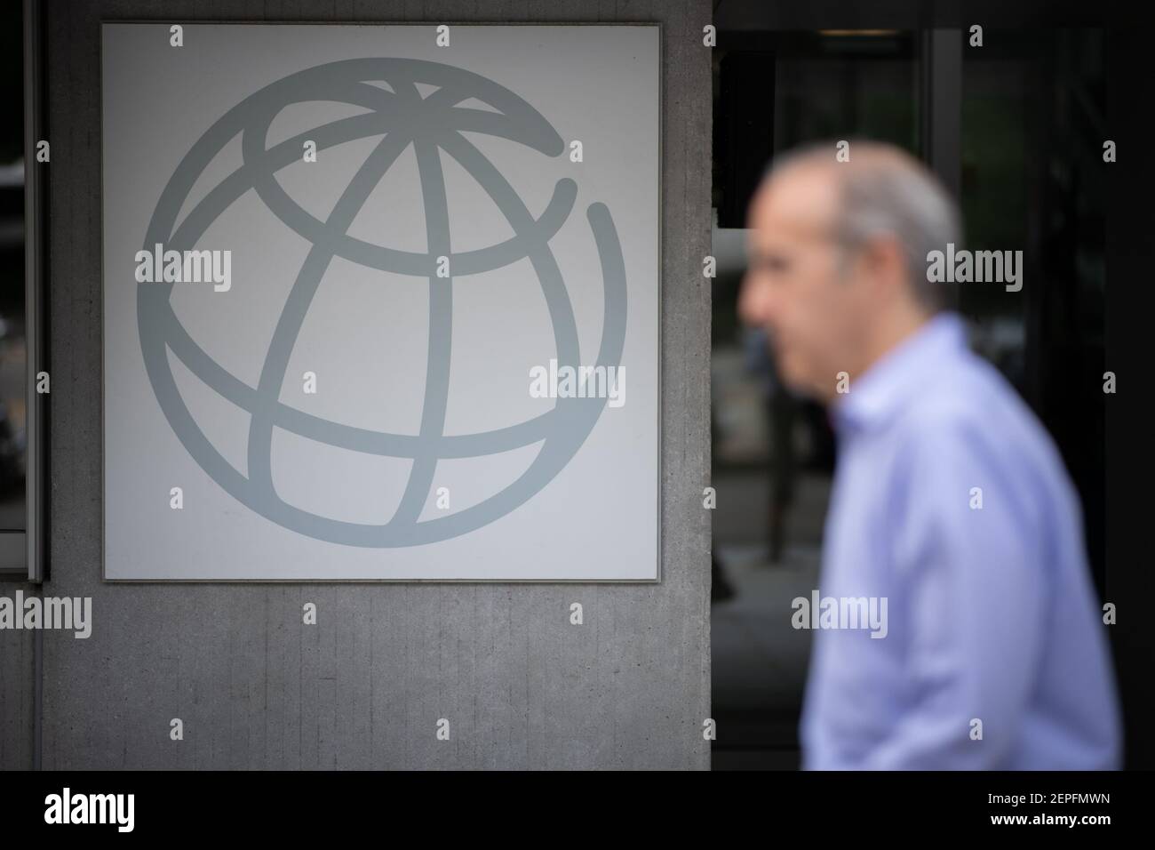 The World Bank logo on its headquarters in Washington, D.C., as seen on ...