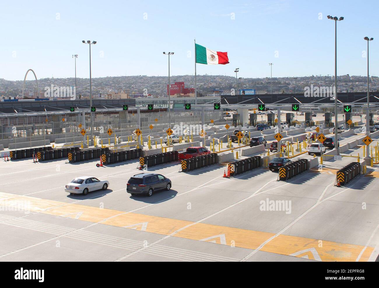 The border crossing from San Diego to Tijuana, part of Phase 3 of the ...