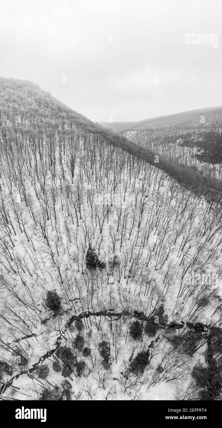 Warped perspective of valley floor to ridge top Stock Photo - Alamy