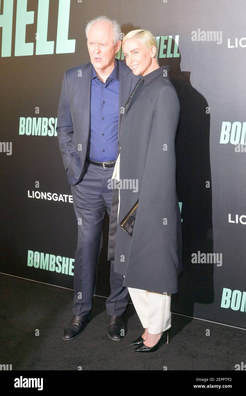 John Lithgow and Charlize Theron attend the Bombshell New York ...