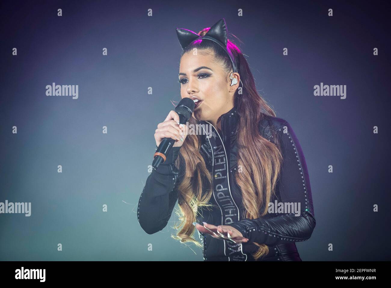 Mabel performs live on stage at the Kiss Haunted House Party at the SSE ...