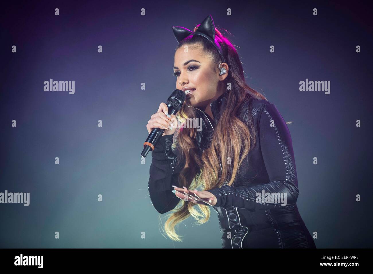 Mabel performs live on stage at the Kiss Haunted House Party at the SSE ...