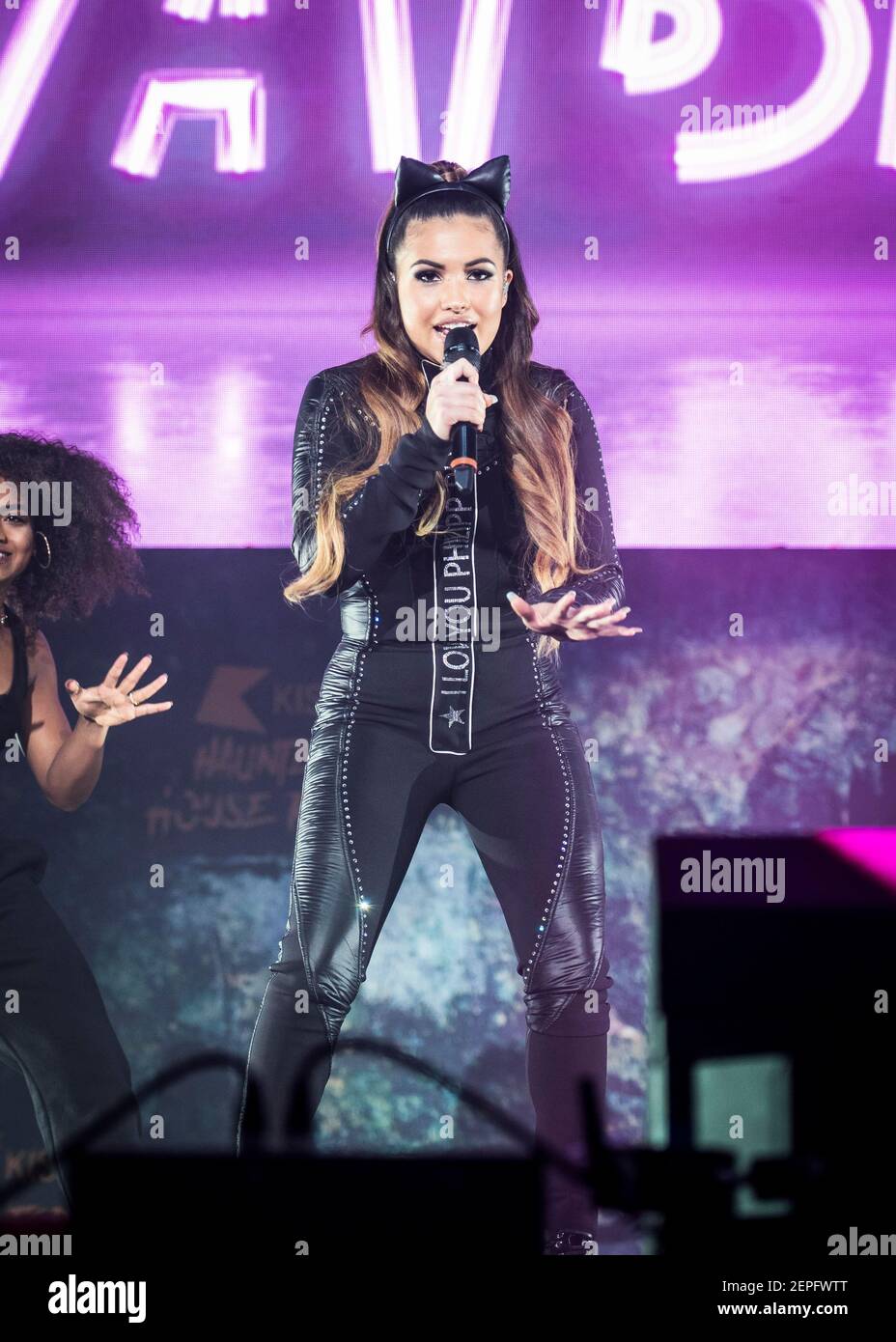 Mabel performs live on stage at the Kiss Haunted House Party at the SSE ...