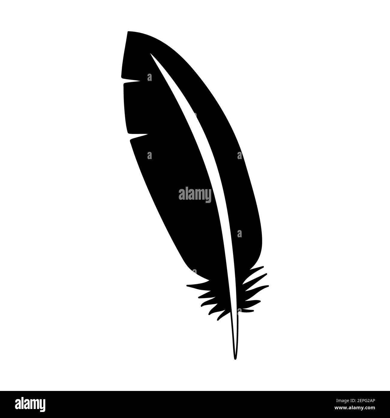 Feather flat icon. Pictogram for web. Line stroke. Isolated on white ...