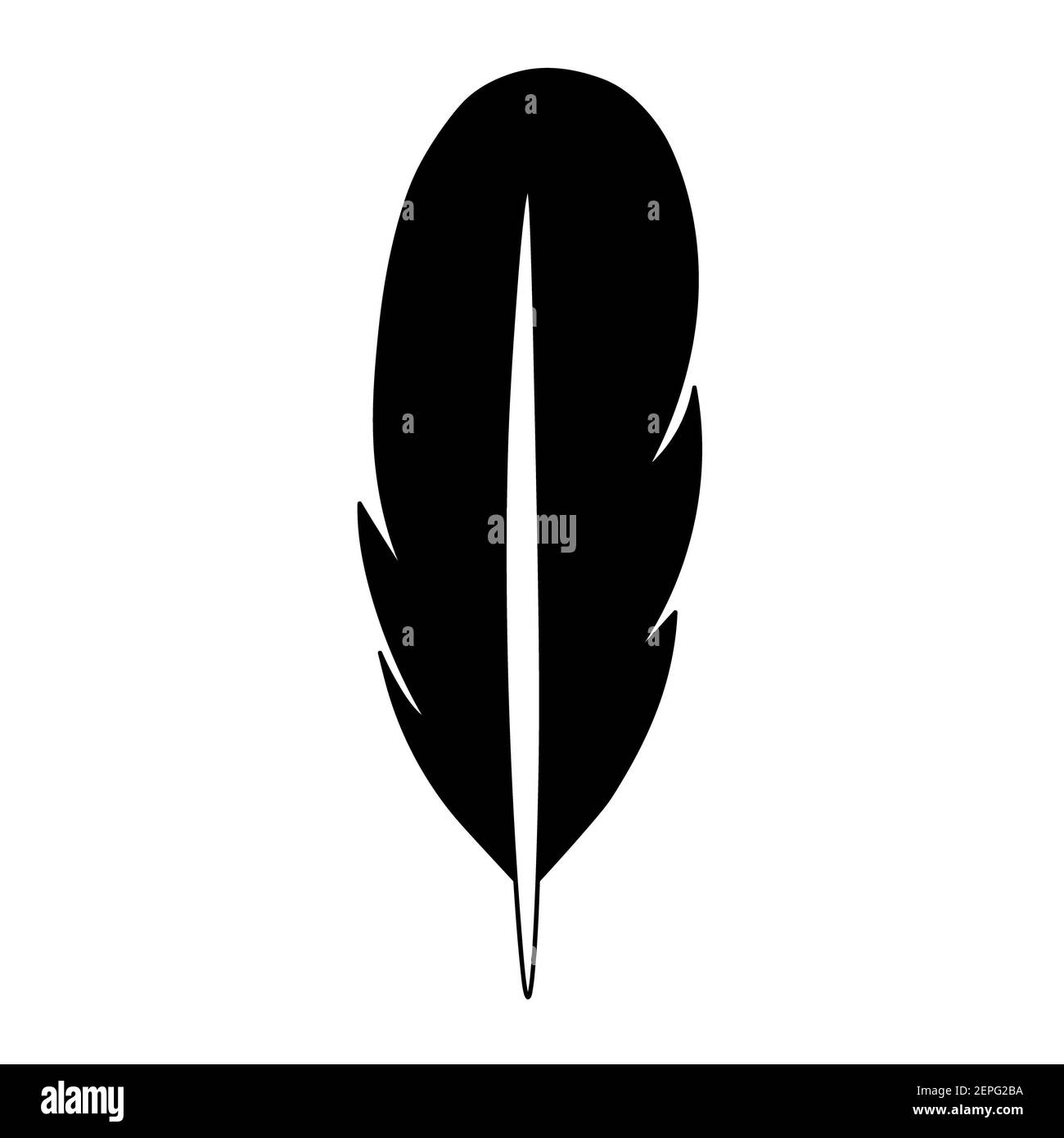 Feather flat icon. Pictogram for web. Line stroke. Isolated on white ...