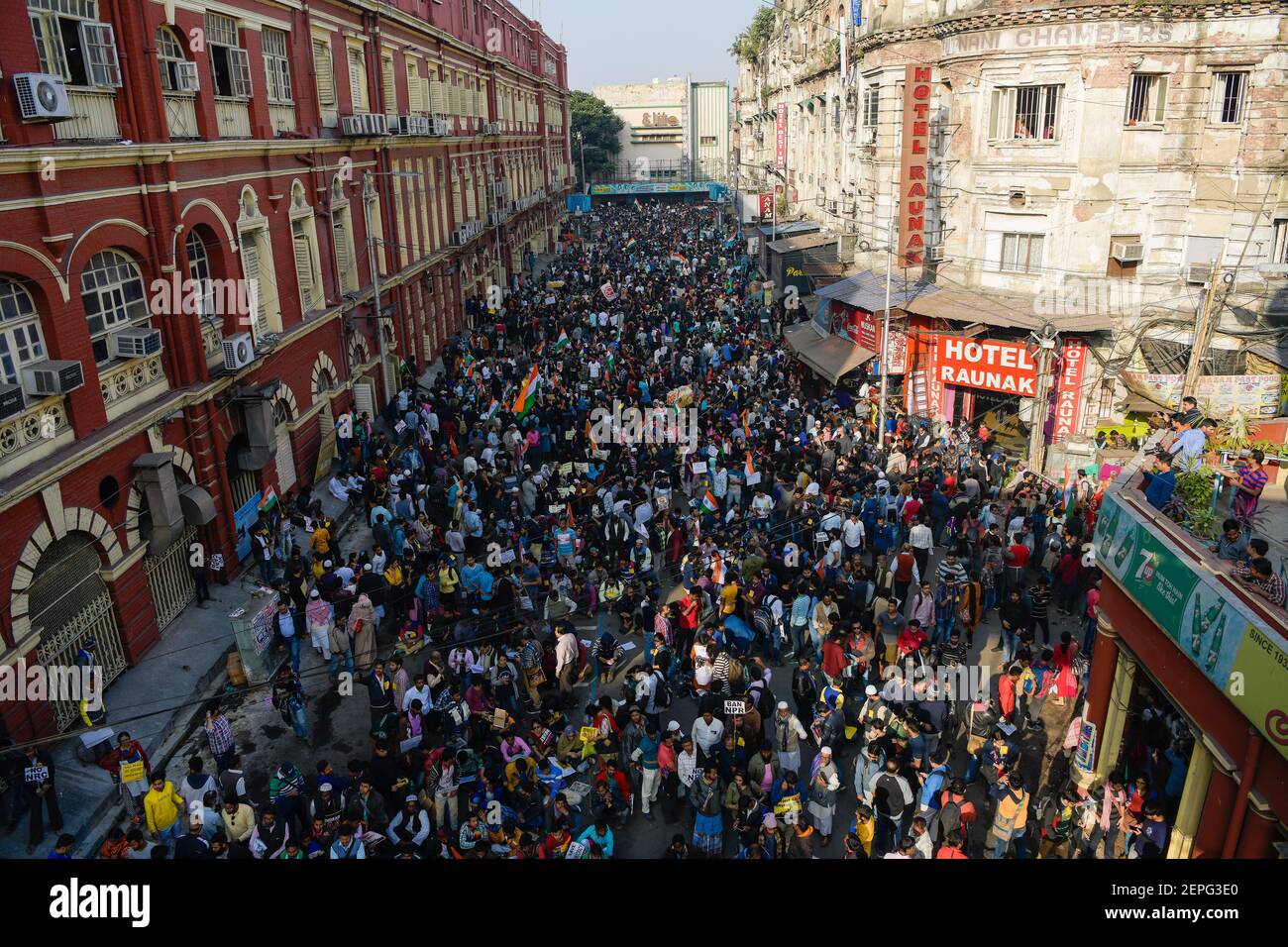 Huge crowd marching during massive demonstrations. Contentious ...