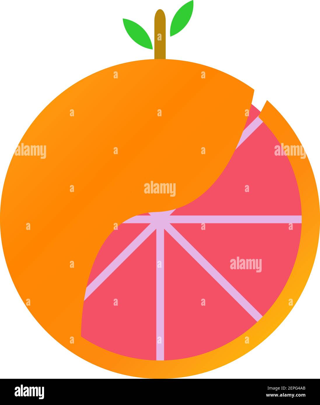 vector graphic: Partially peeled orange Stock Vector Image & Art - Alamy