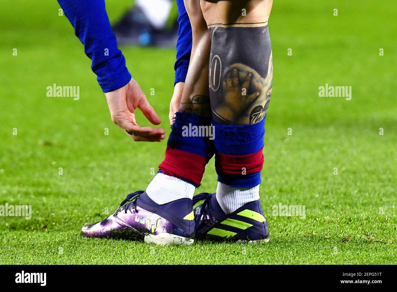 Lionel Messi legs during the match FC Barcelona v Real Madrid CF, of ...