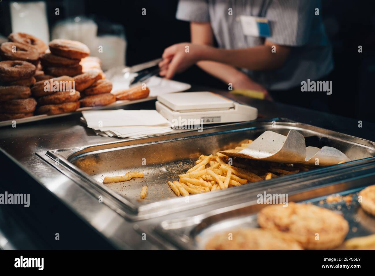 food fries fast food meal buffet restaurant lifestyle Stock Photo - Alamy