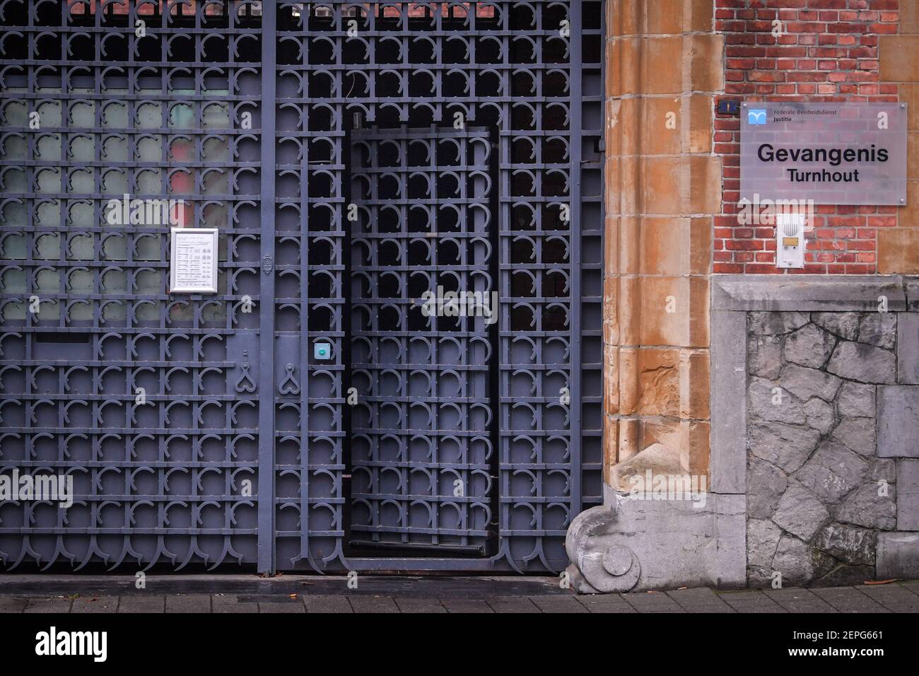 Illustration picture shows the entrance to the Turnhout prison, in ...