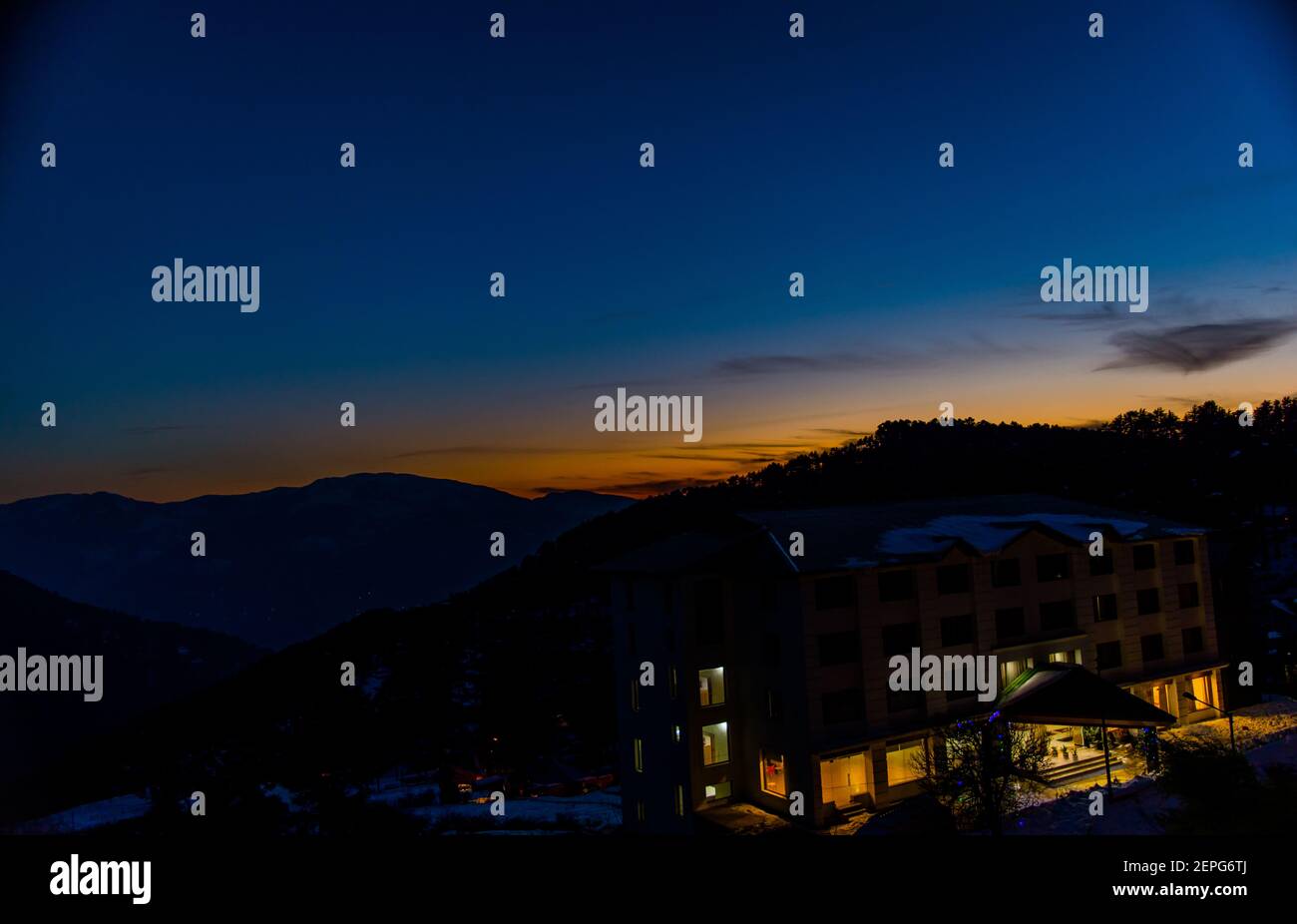 Patnitop a city of Jammu and its park covered with white snow, Winter ...