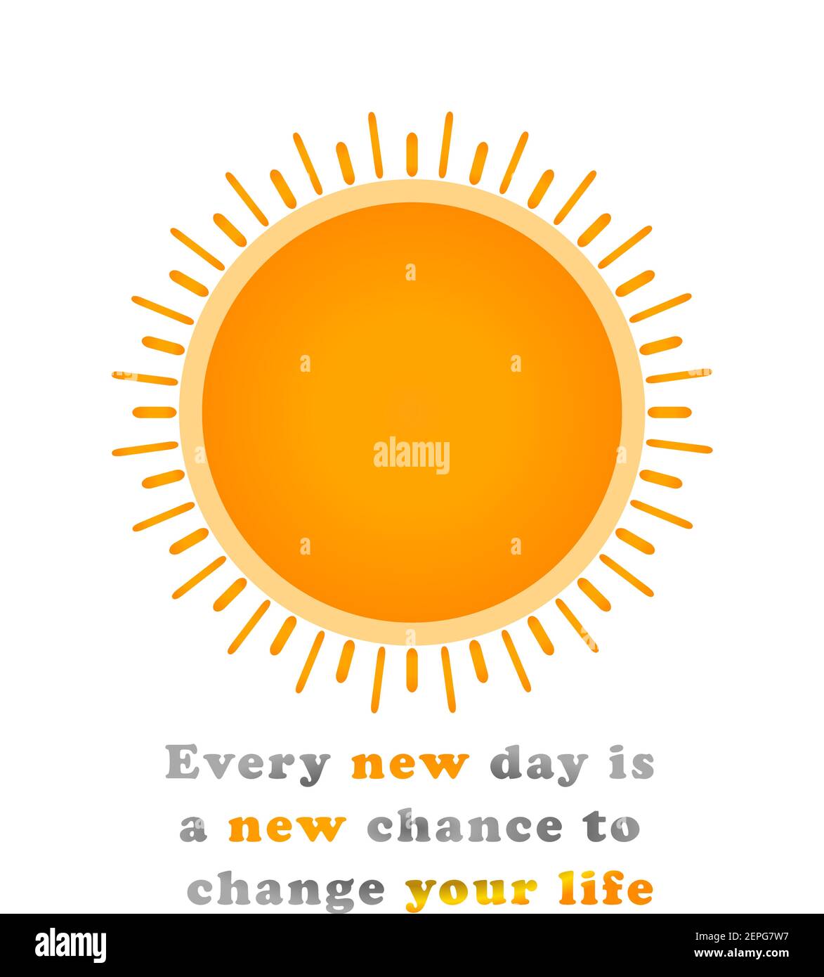 vector graphic: inspirational and motivational quote with a sun Stock ...