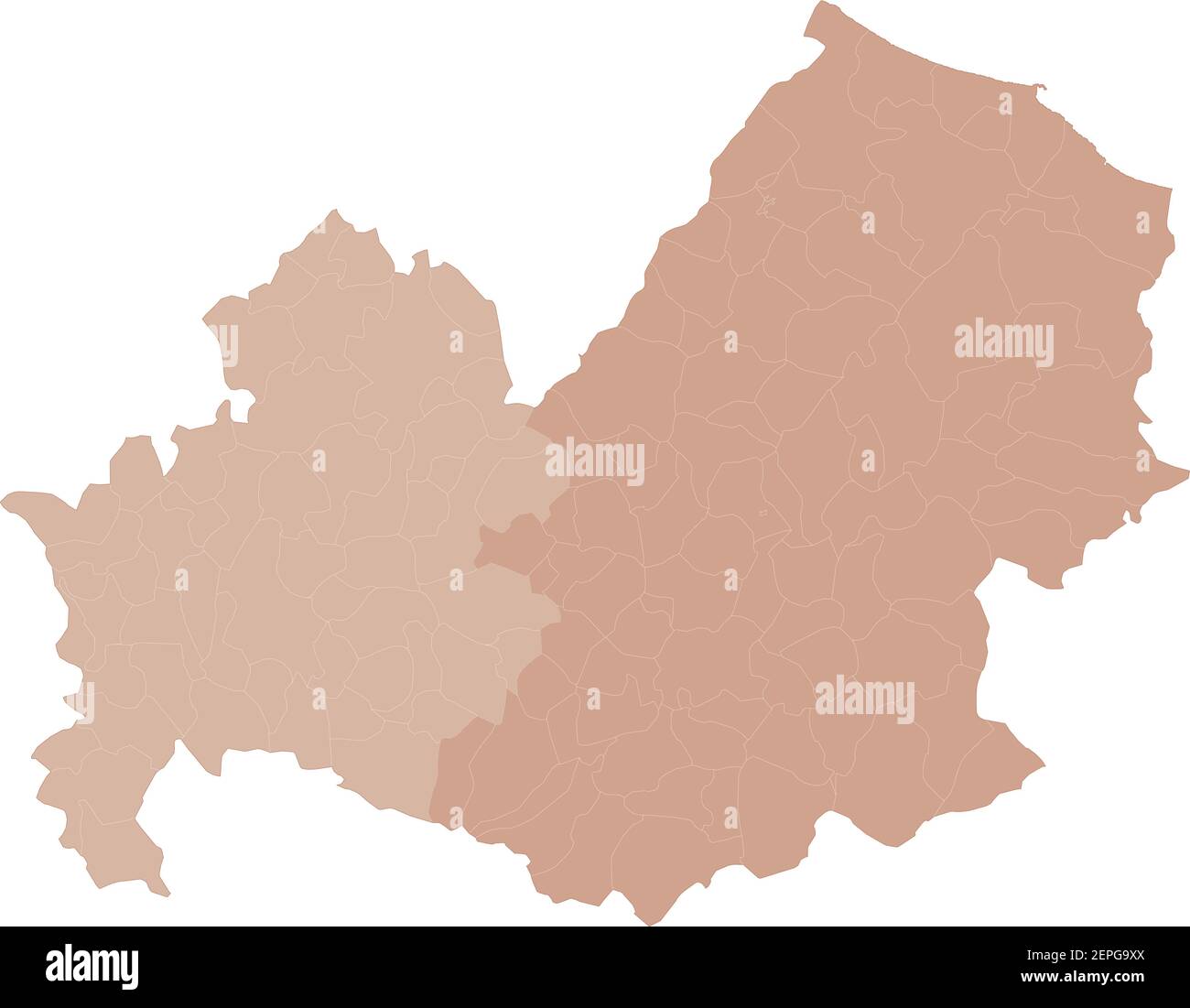 Molise map, division by provinces and municipalities. Closed and ...