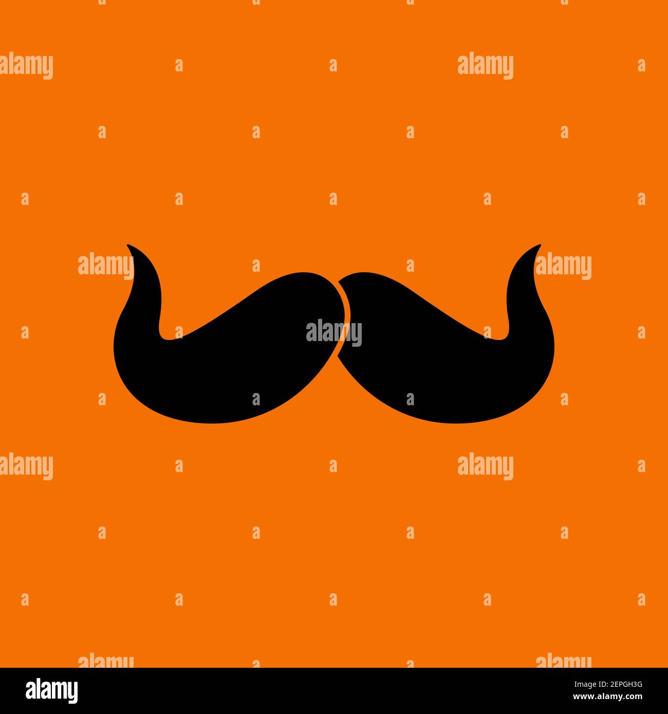 Poirot Mustache Icon. Black on Orange Background. Vector Illustration ...