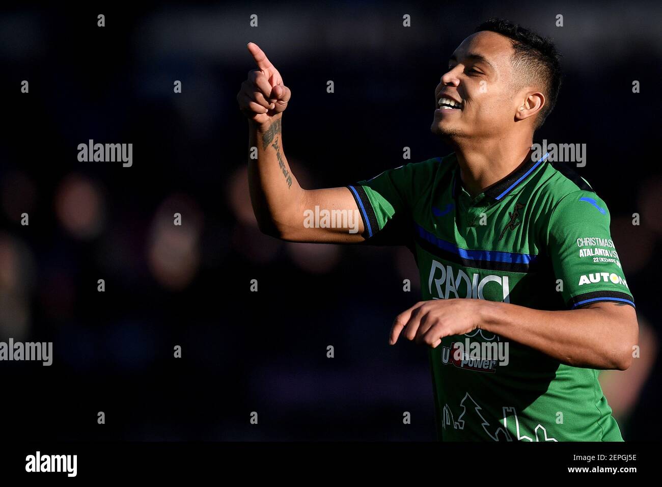 Luis Muriel of Atalanta BC celebrates after scoring the goal of 5-0 ...