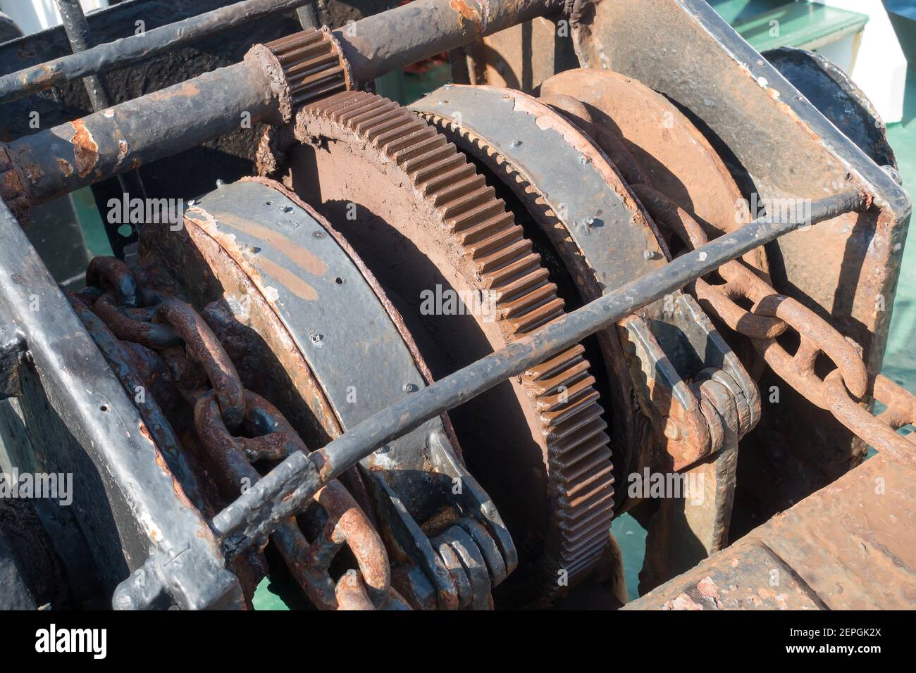 interior and mechanisms of a sea ship Stock Photo - Alamy