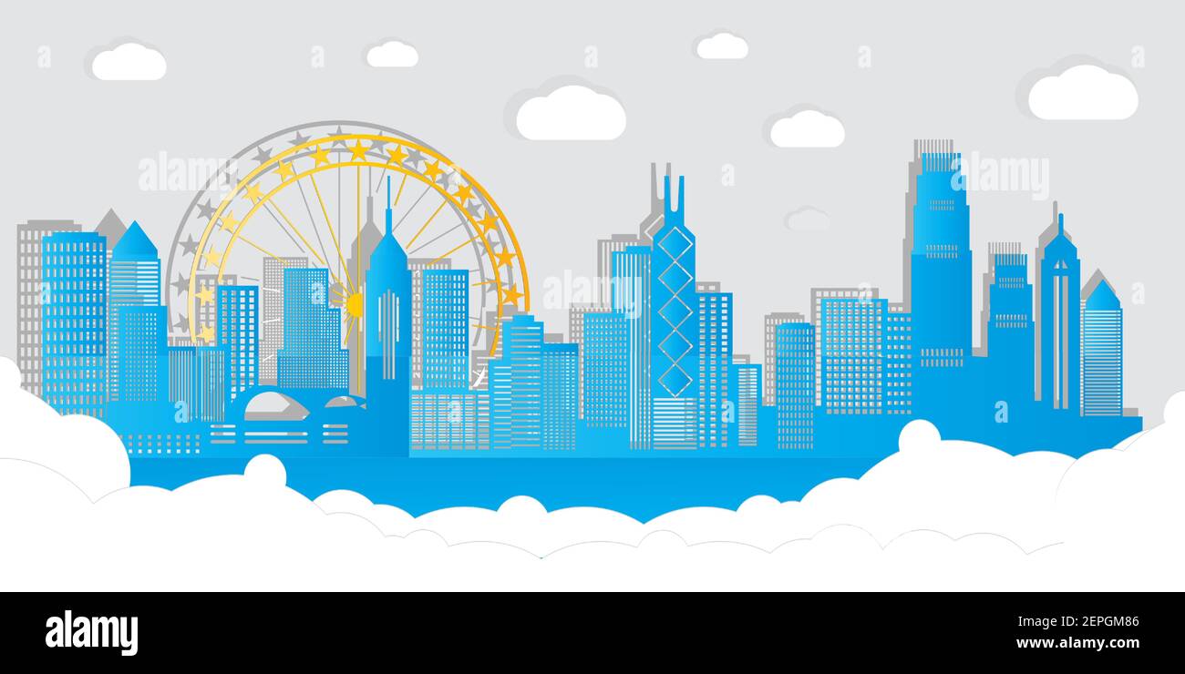 Aerial night view famous Stock Vector Images - Alamy