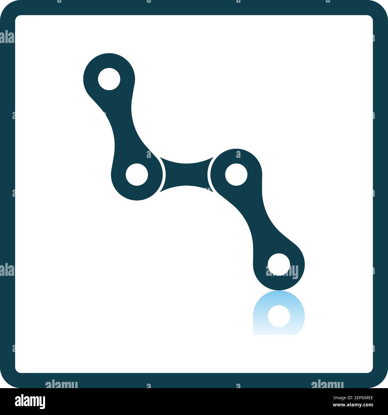 Bike Chain Icon. Square Shadow Reflection Design. Vector Illustration ...