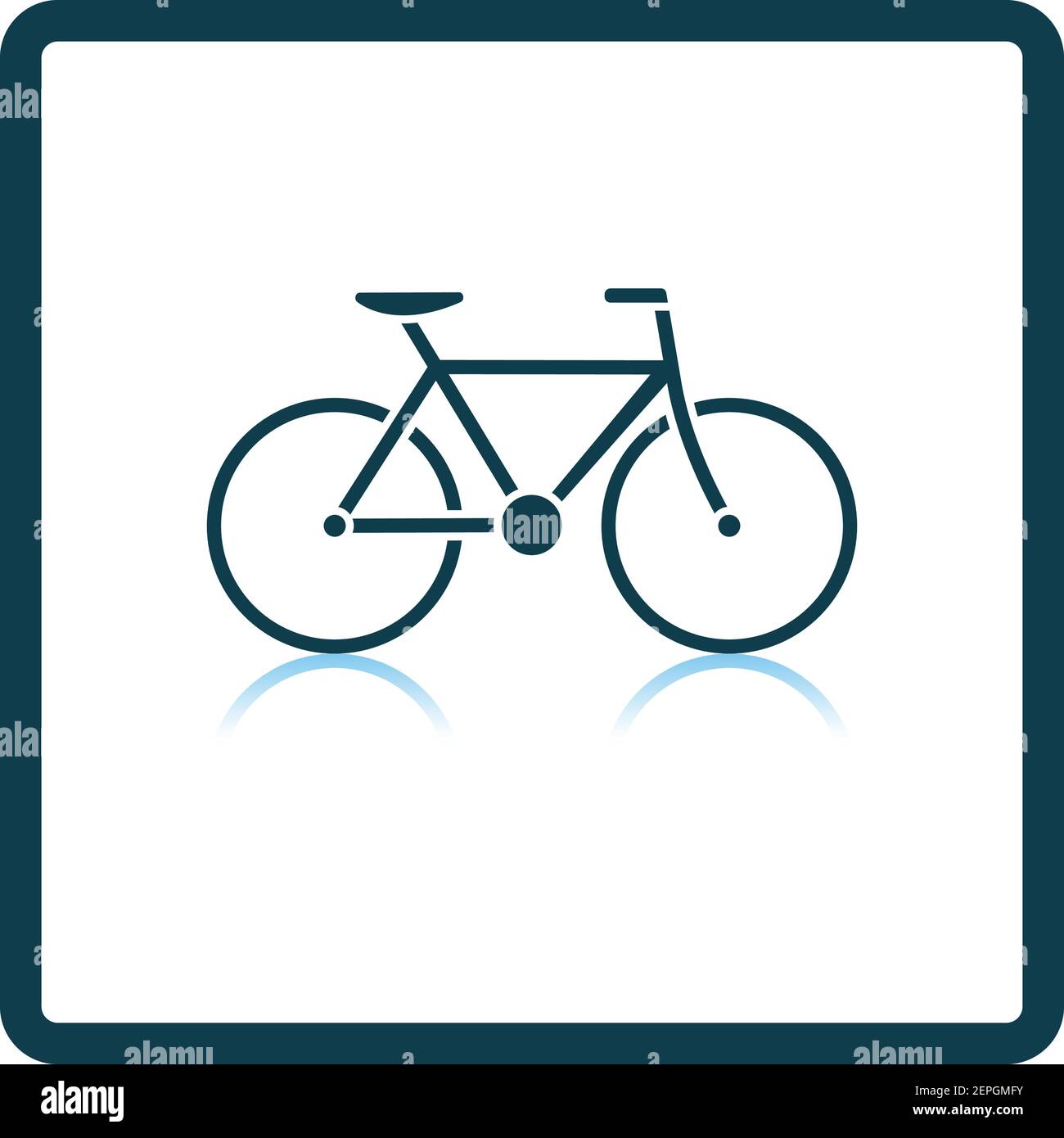 Bike Icon. Square Shadow Reflection Design. Vector Illustration Stock ...