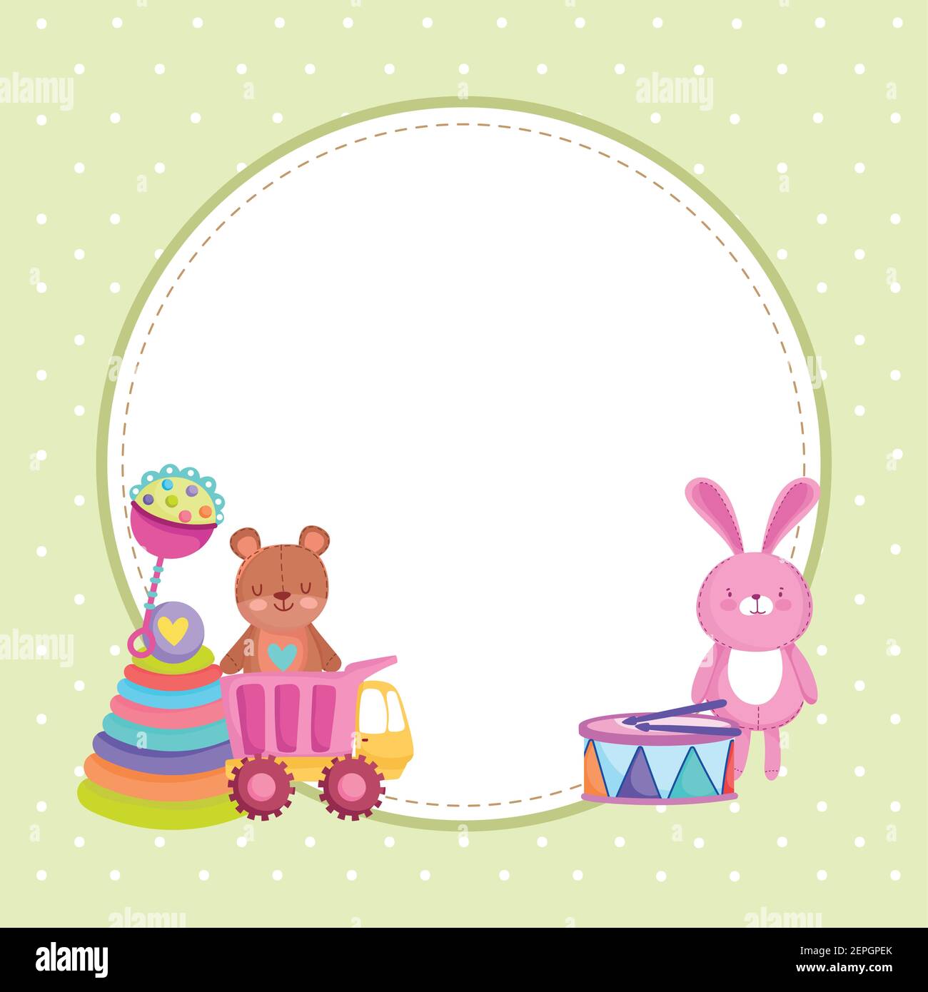 Toy rabbit frame on Stock Vector Images - Alamy