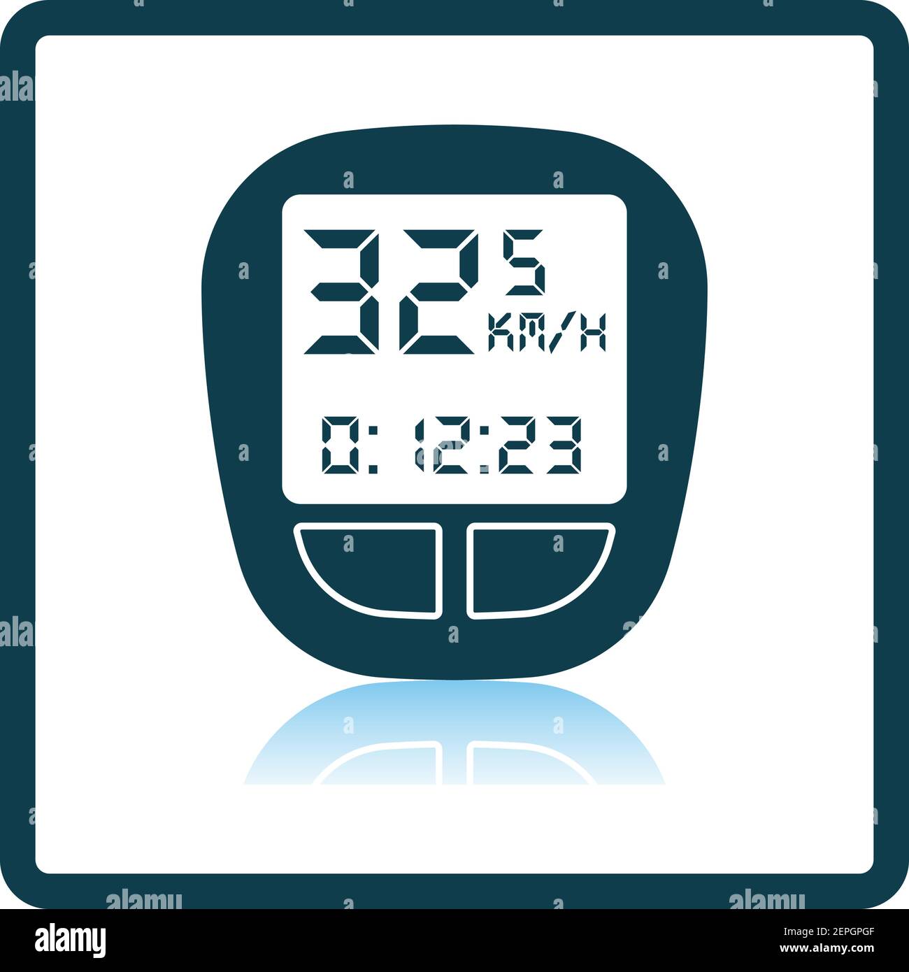 Bike Computer Icon. Square Shadow Reflection Design. Vector ...