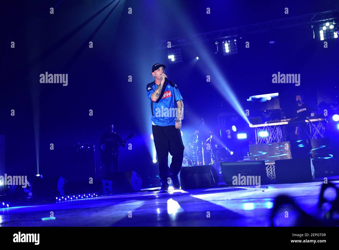 The Italian rapper Clementino, real name Clemente Maccaro, performs ...