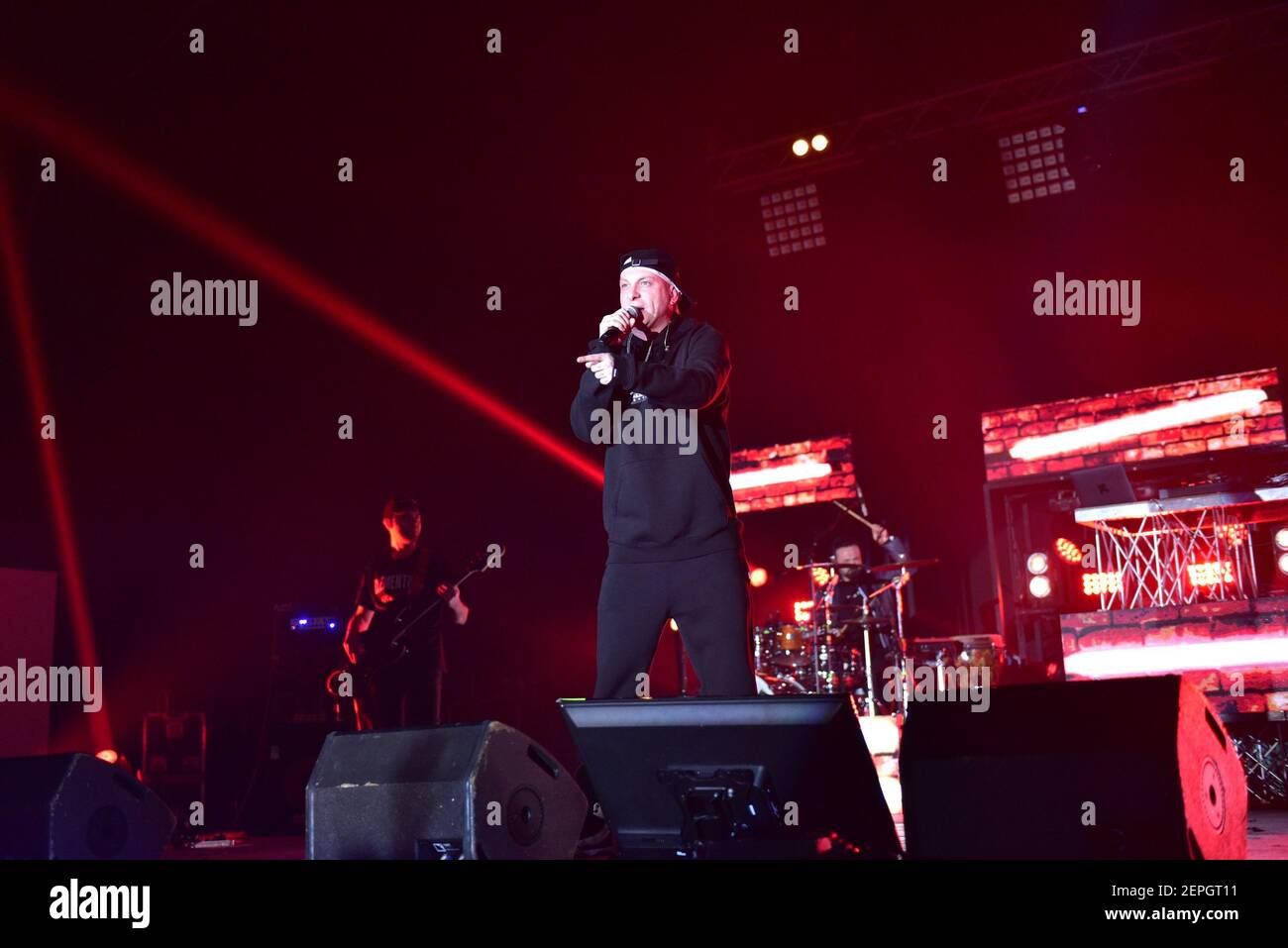 The Italian rapper Clementino, real name Clemente Maccaro, performs ...