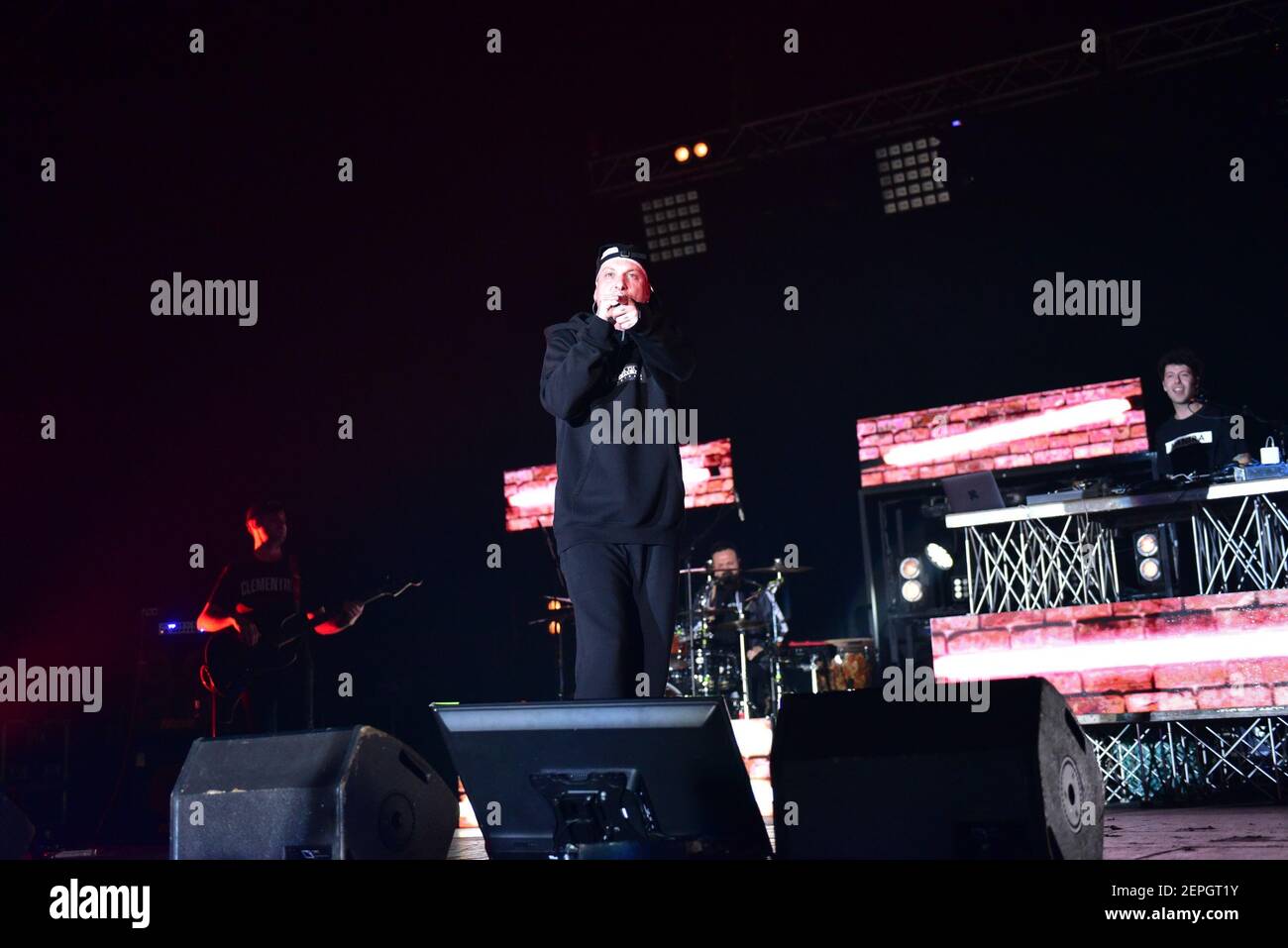 The Italian rapper Clementino, real name Clemente Maccaro, performs ...