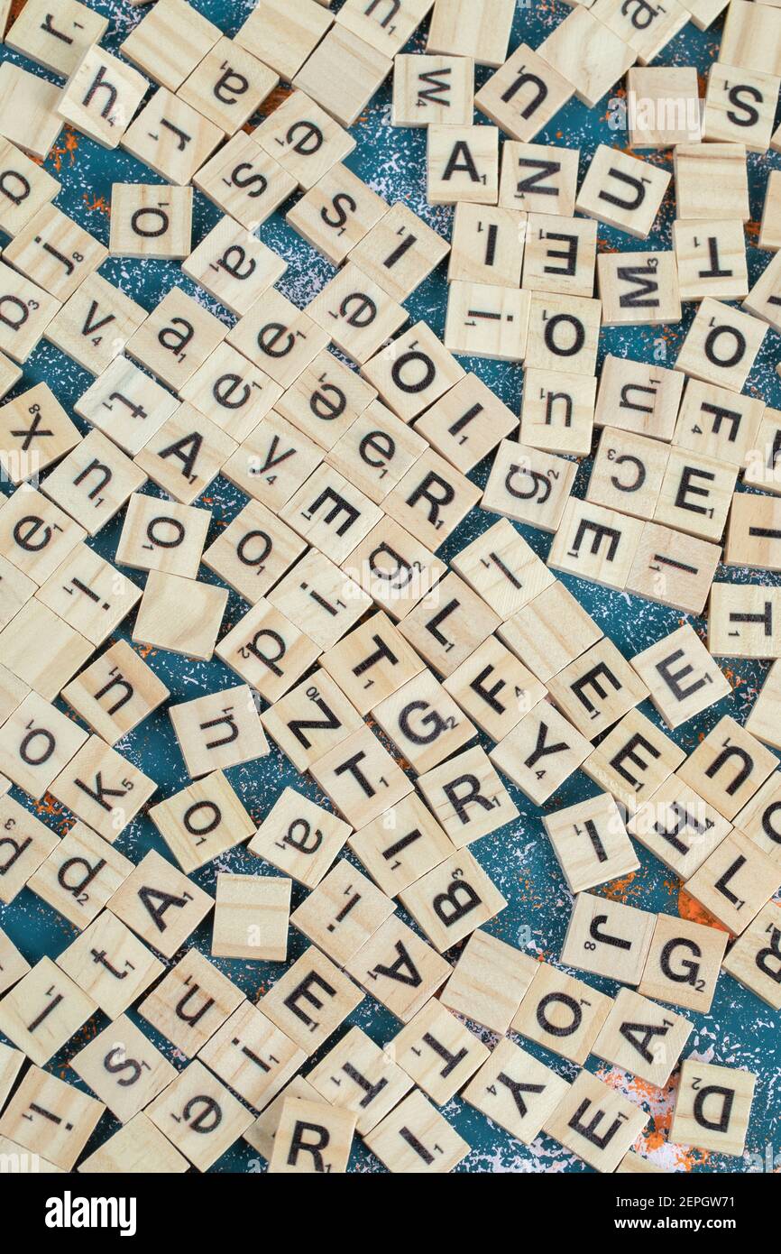 Dice with letters hi-res stock photography and images - Alamy