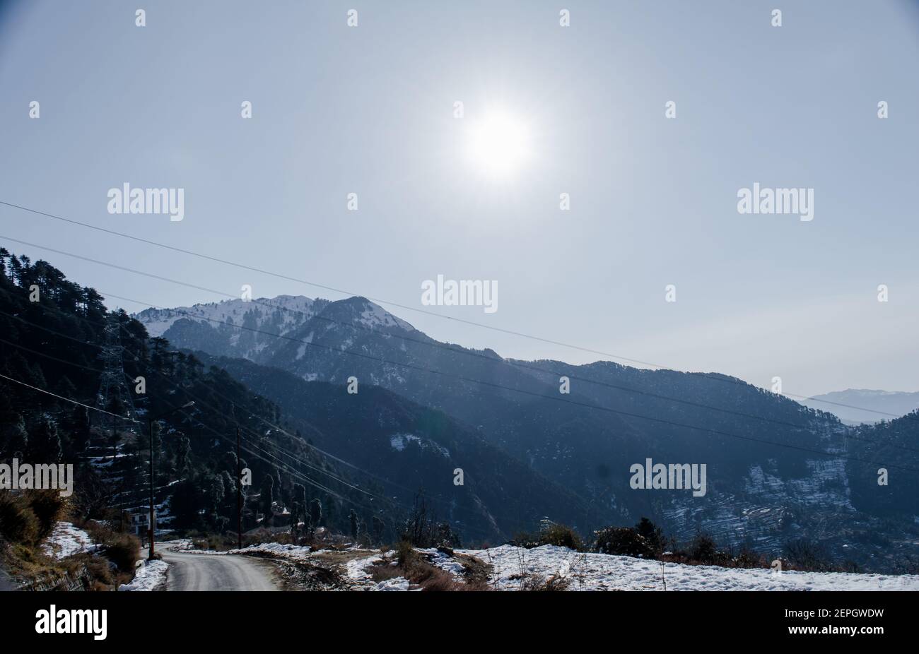Patnitop a city of Jammu and its park covered with white snow, Winter ...
