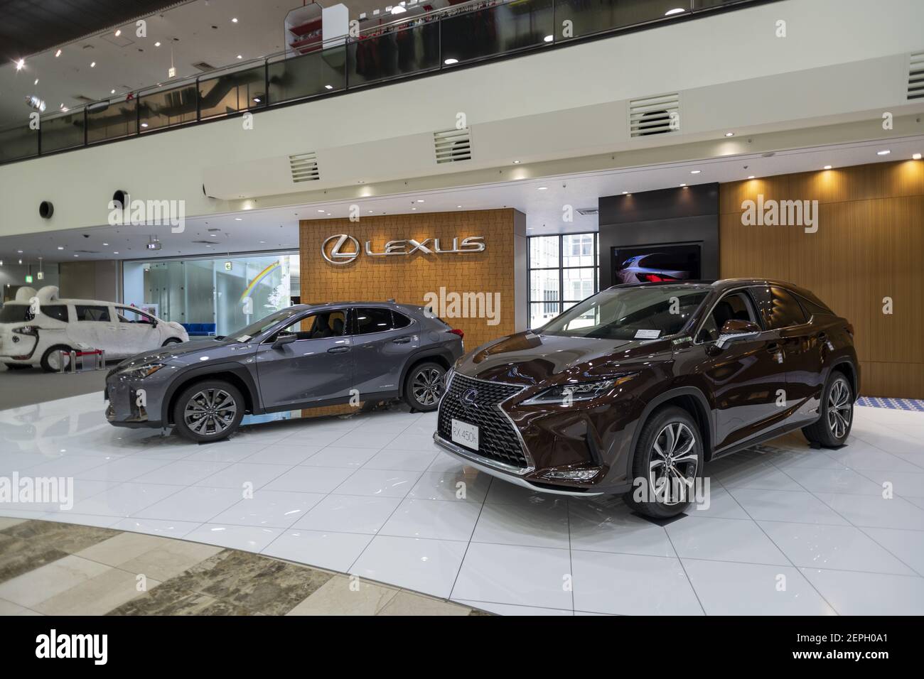Lexus crossover SUV are seen at the Toyota Kaikan Museum in Toyota City ...