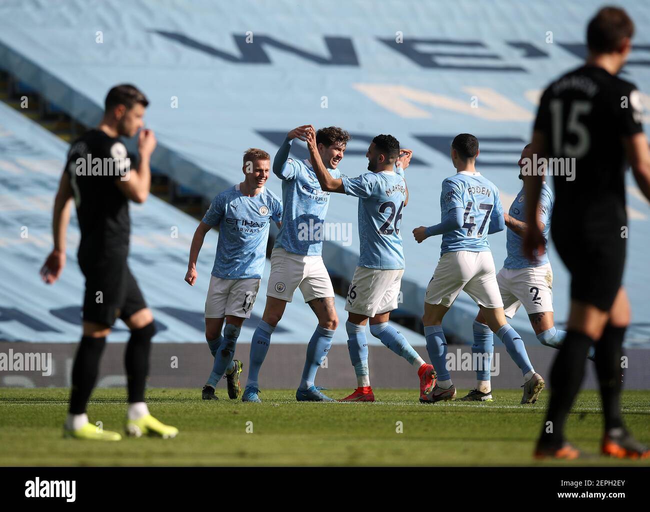 Manchester City's John Stones celebrates scoring their side's second ...