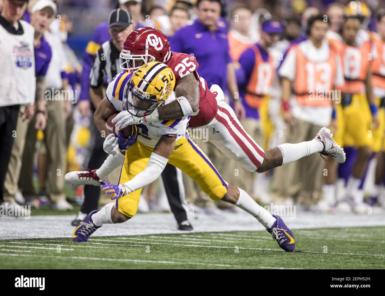 December 28, 2019: LSU wide receiver Justin Jefferson (2) runs with the ...