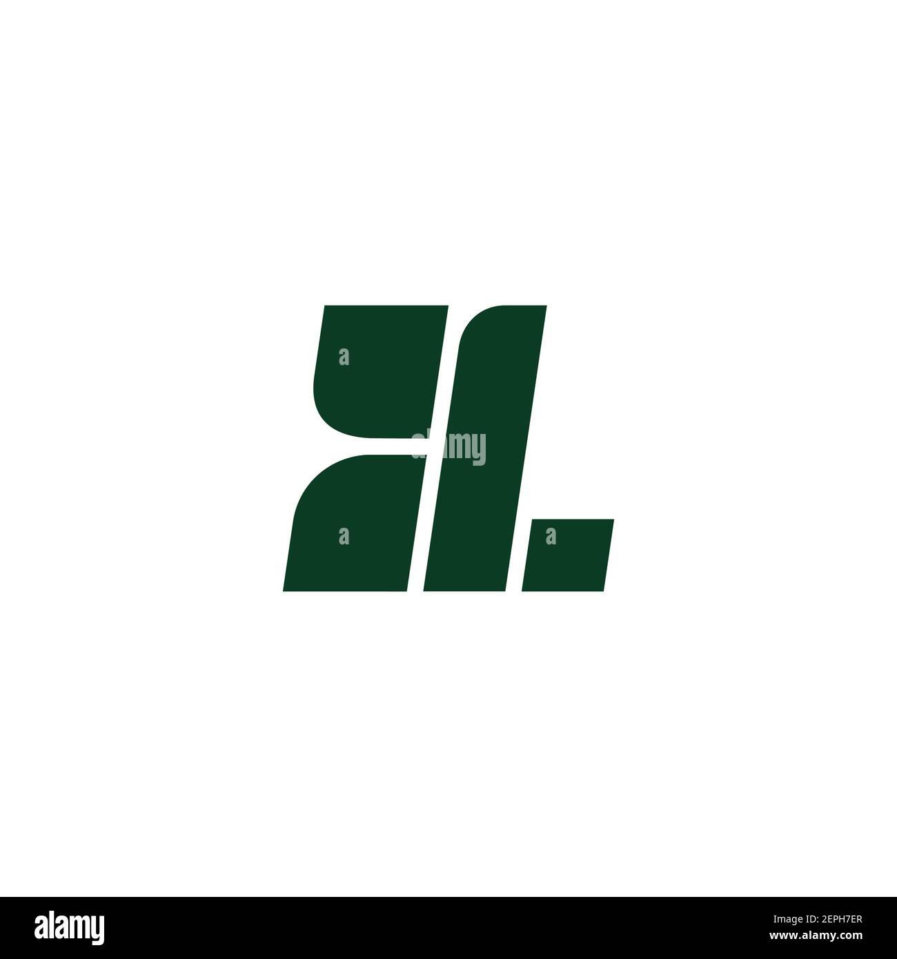 letter bl abstract leaf green geometric simple logo vector Stock Vector ...