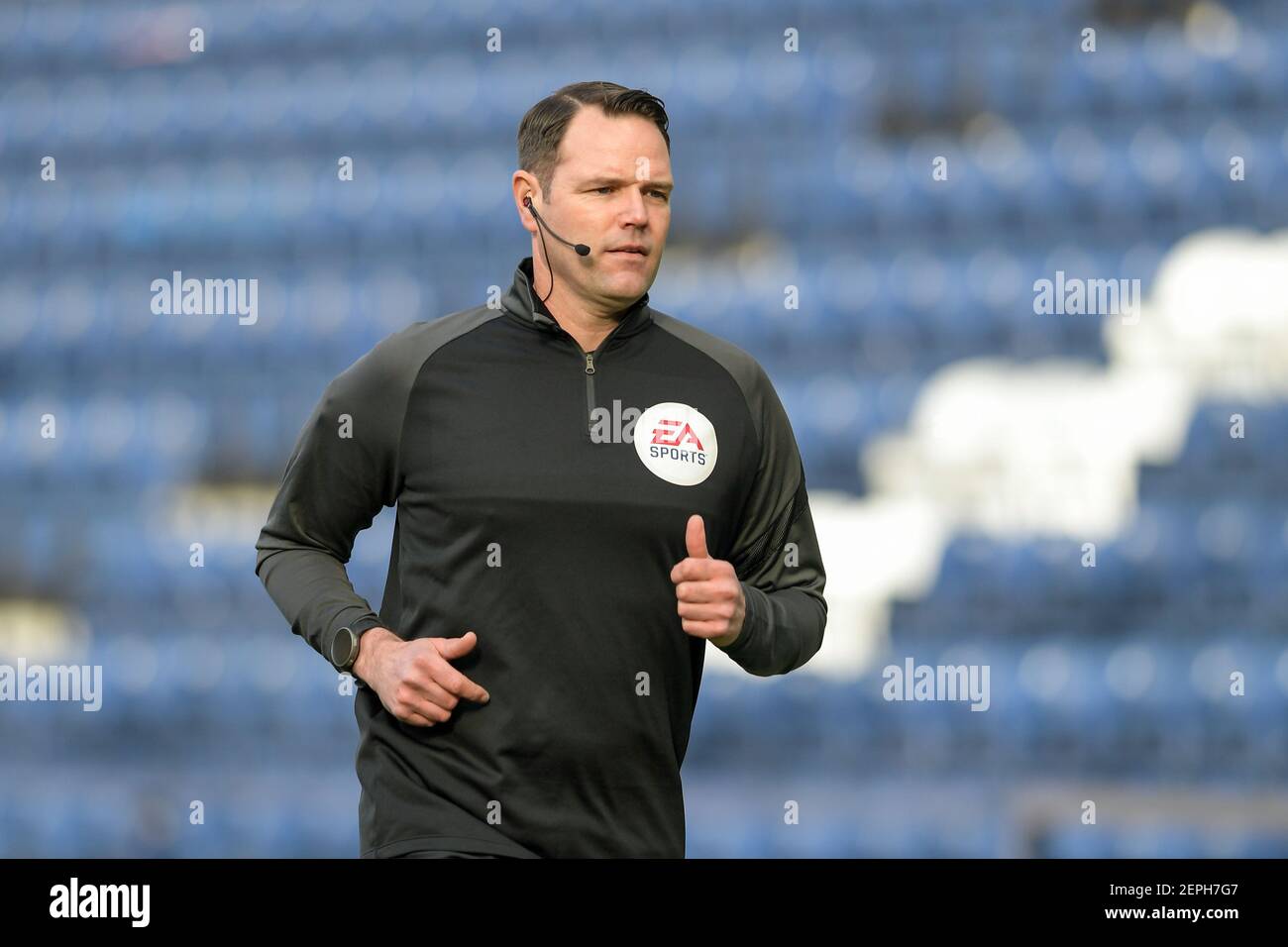 Referee James Linington before the game in Preston, UK on 2/27/2021 ...