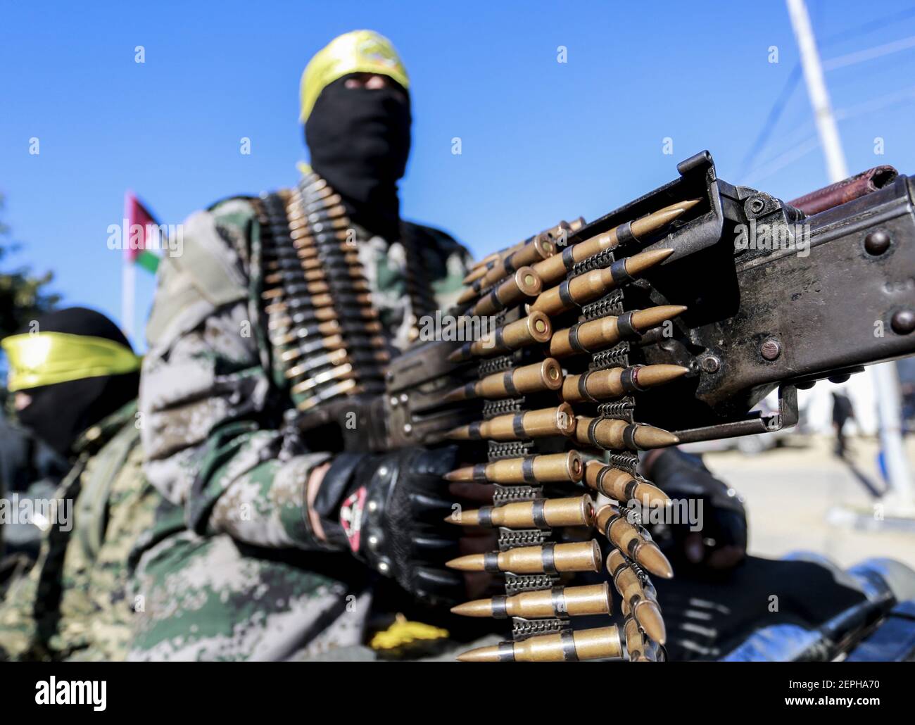 A fighter from the Al-Aqsa Martyrs Brigades during the 55th anniversary ...