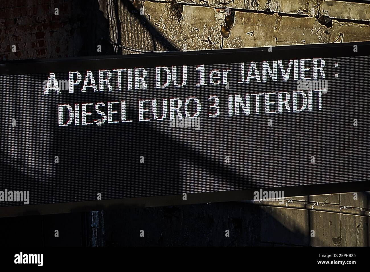 Illustration picture shows an information sign warning for stricter ...