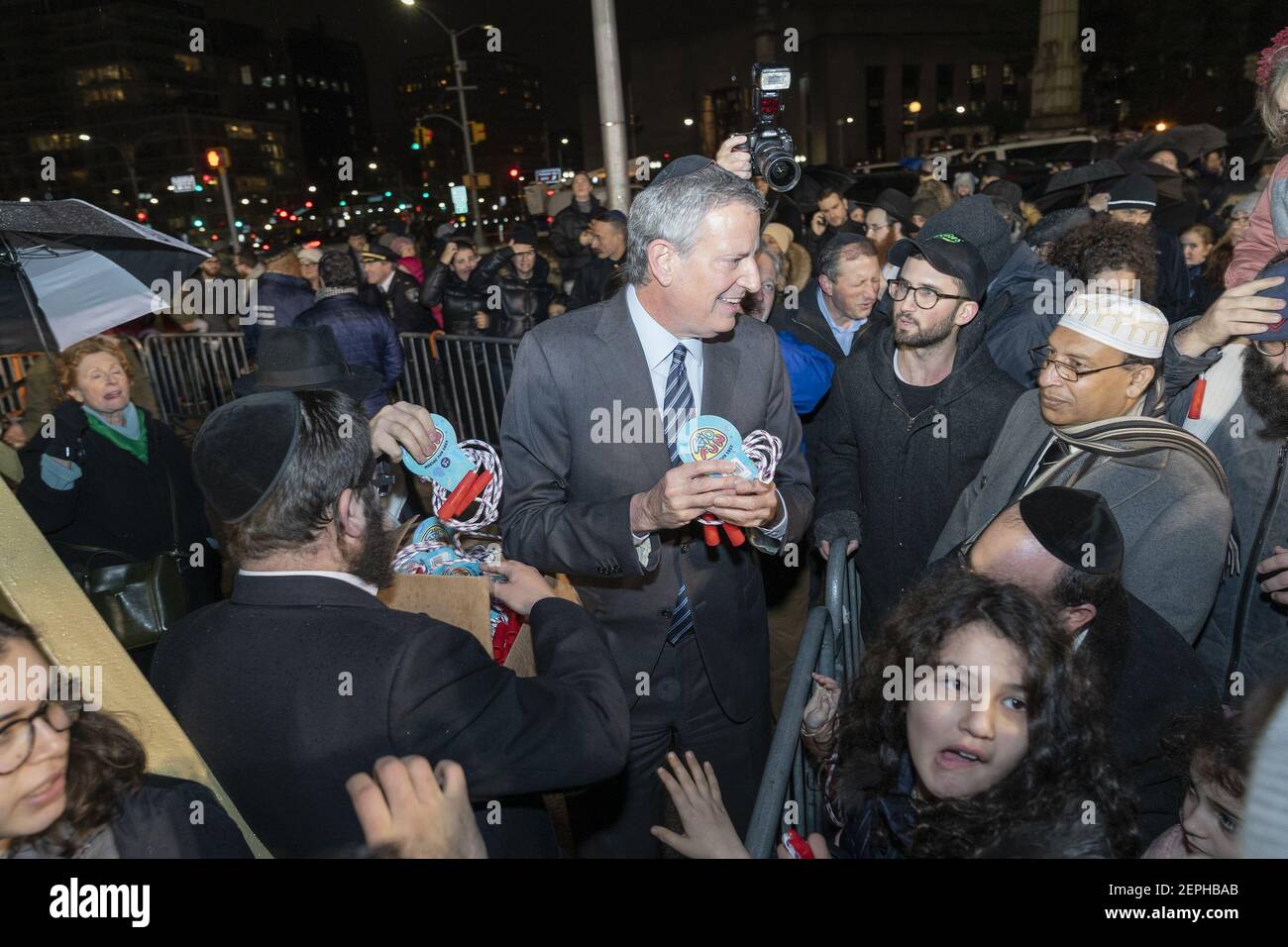 (12/29/2019) Mayor Bill de Blasio greets Jewish people during largest ...