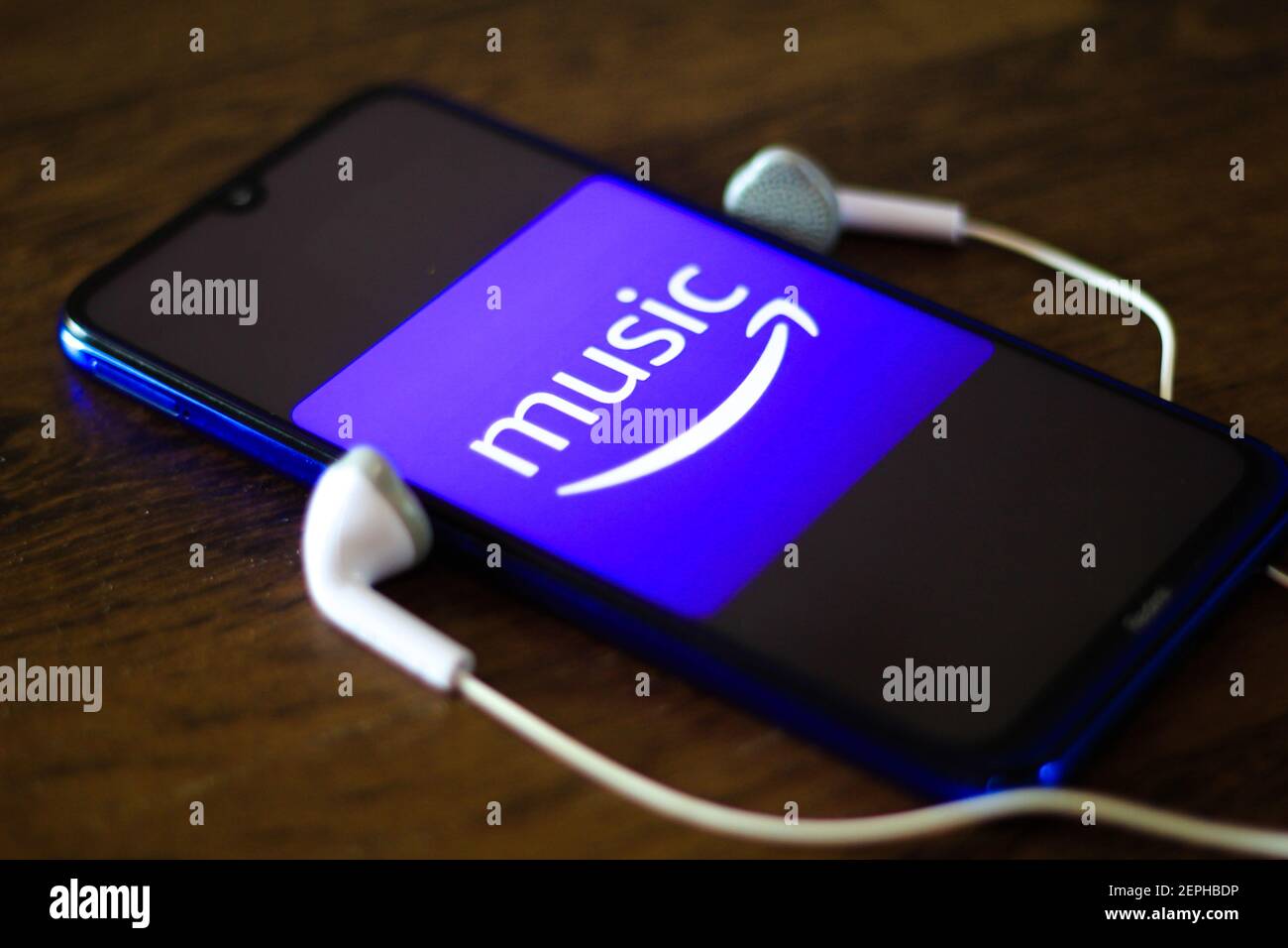 In this photo illustration the Amazon Music logo is seen displayed on a ...