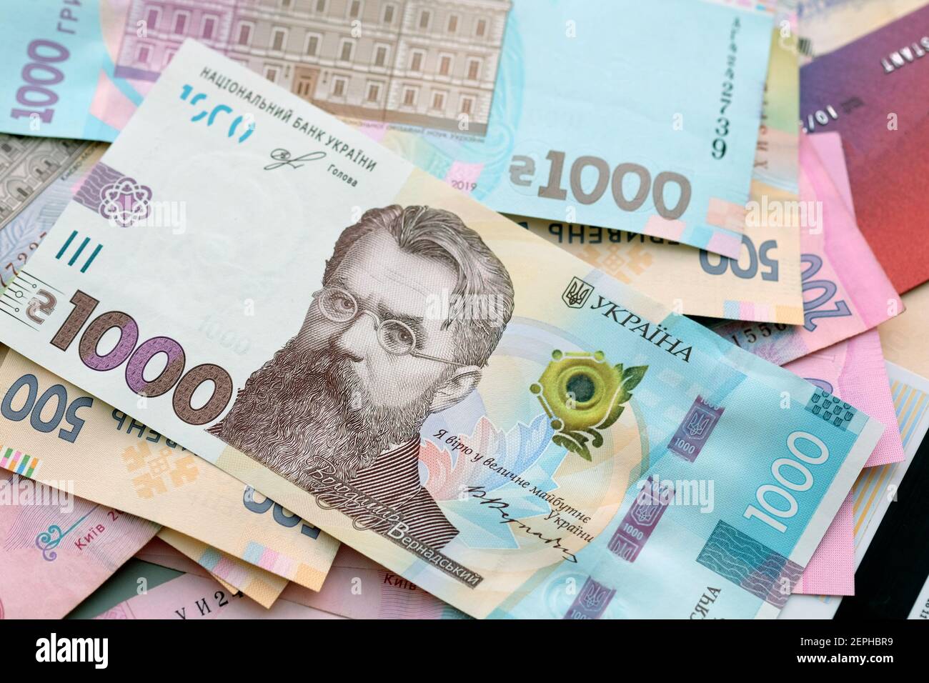 Money currency of Ukraine. Ukrainian banknotes. Banknote of 1000 ...