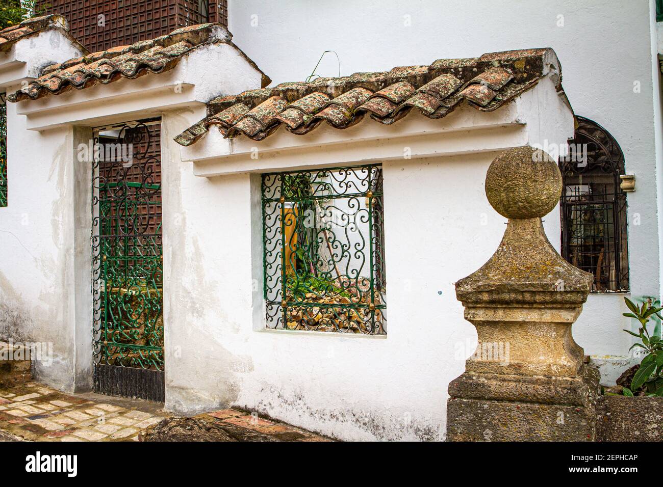 500 year old town.village, cobbled road, Colonial houses.Terracotta ...